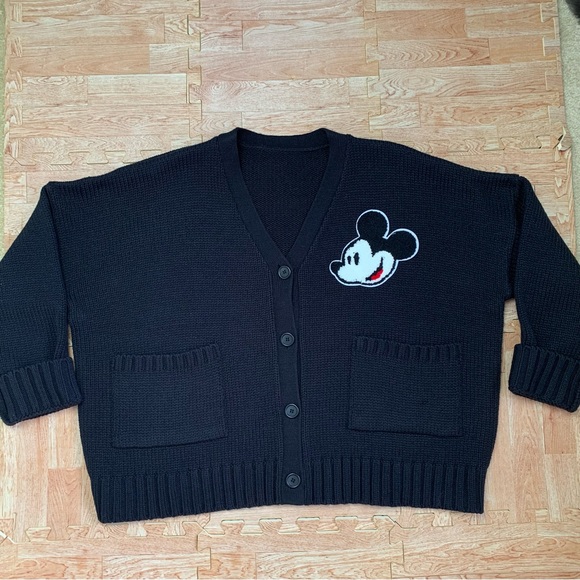 Disney | Sweaters | Disney Classic Mickey Mouse Cardigan Black ...